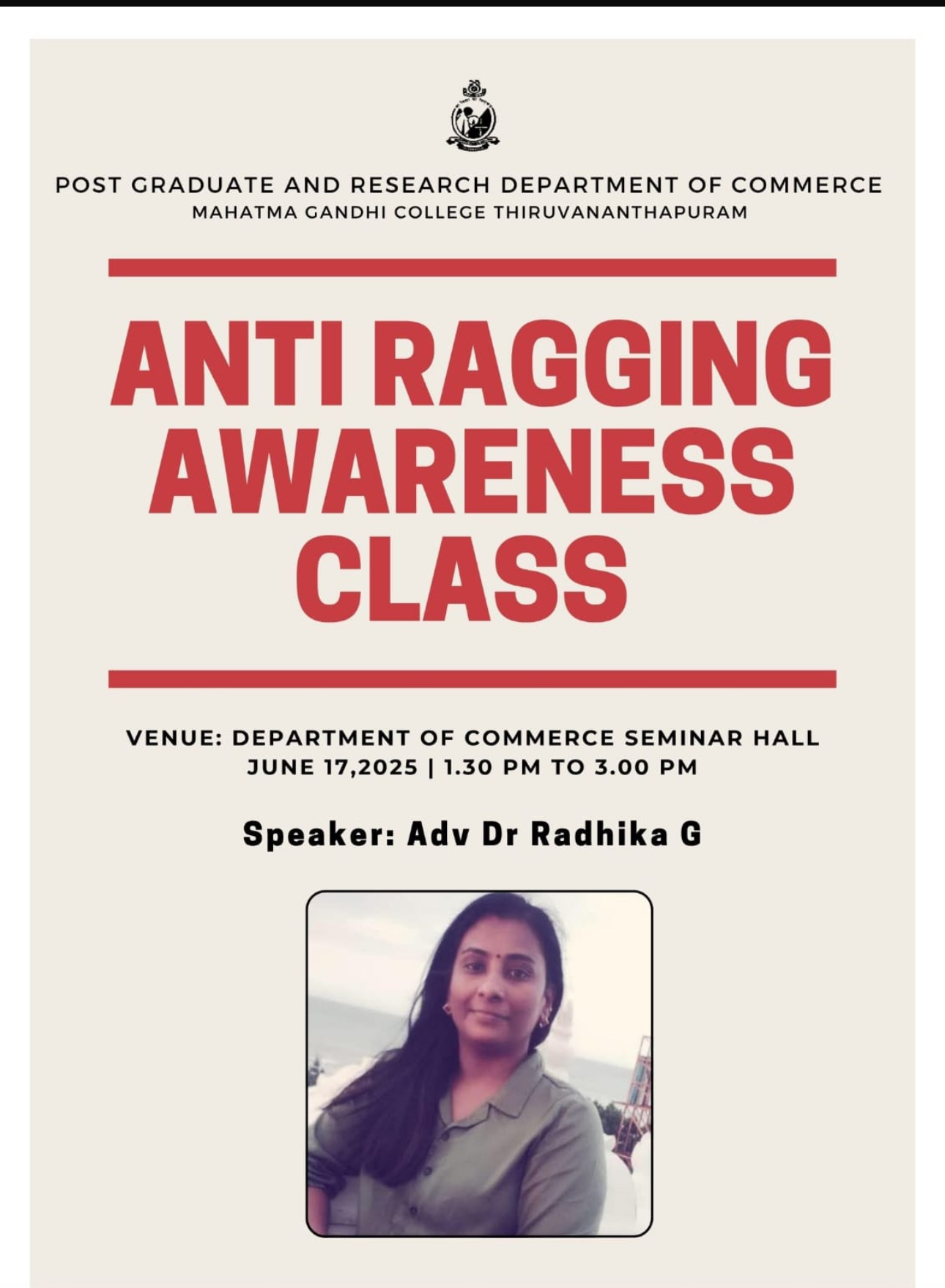Anti Ragging Awareness Class