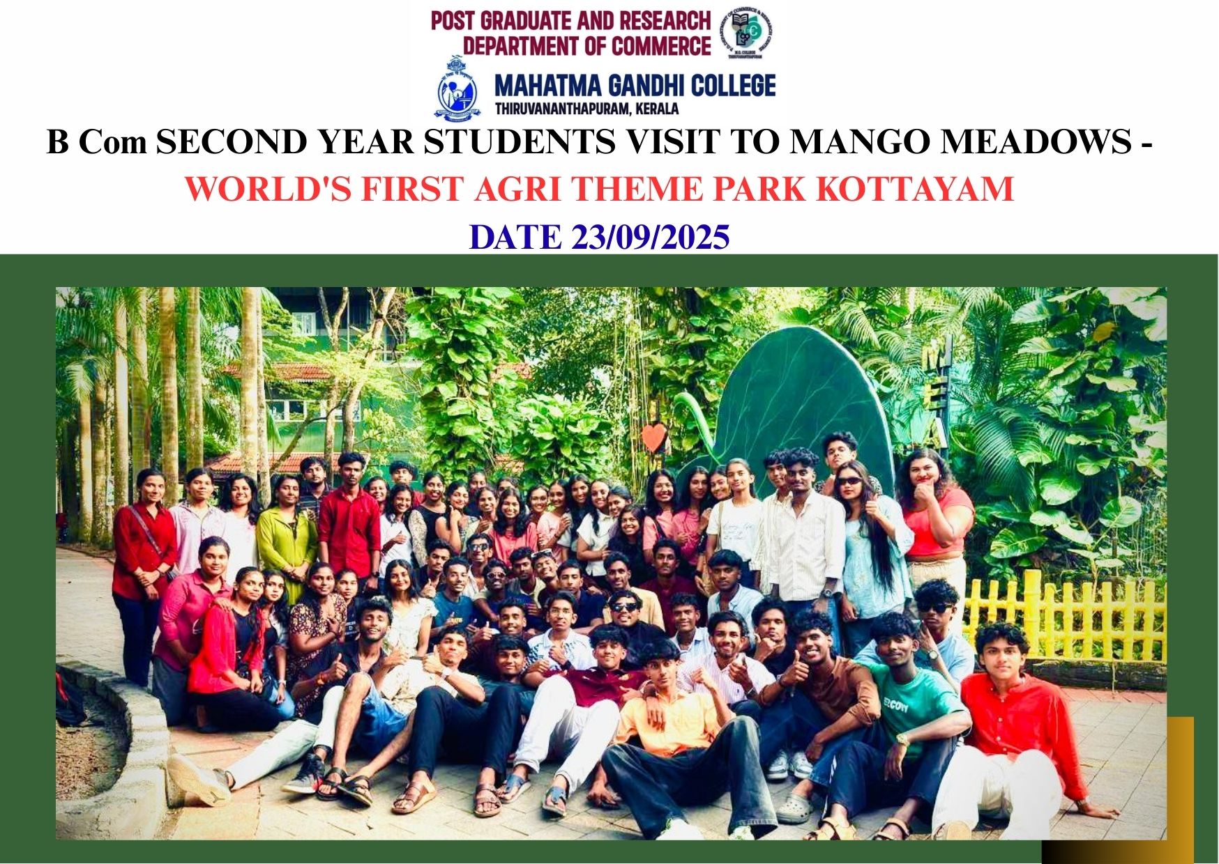 B Com SECOND YEAR STUDENTS VISIT TO MANGO MEADOWS - WORLD'S FIRST AGRI ...
