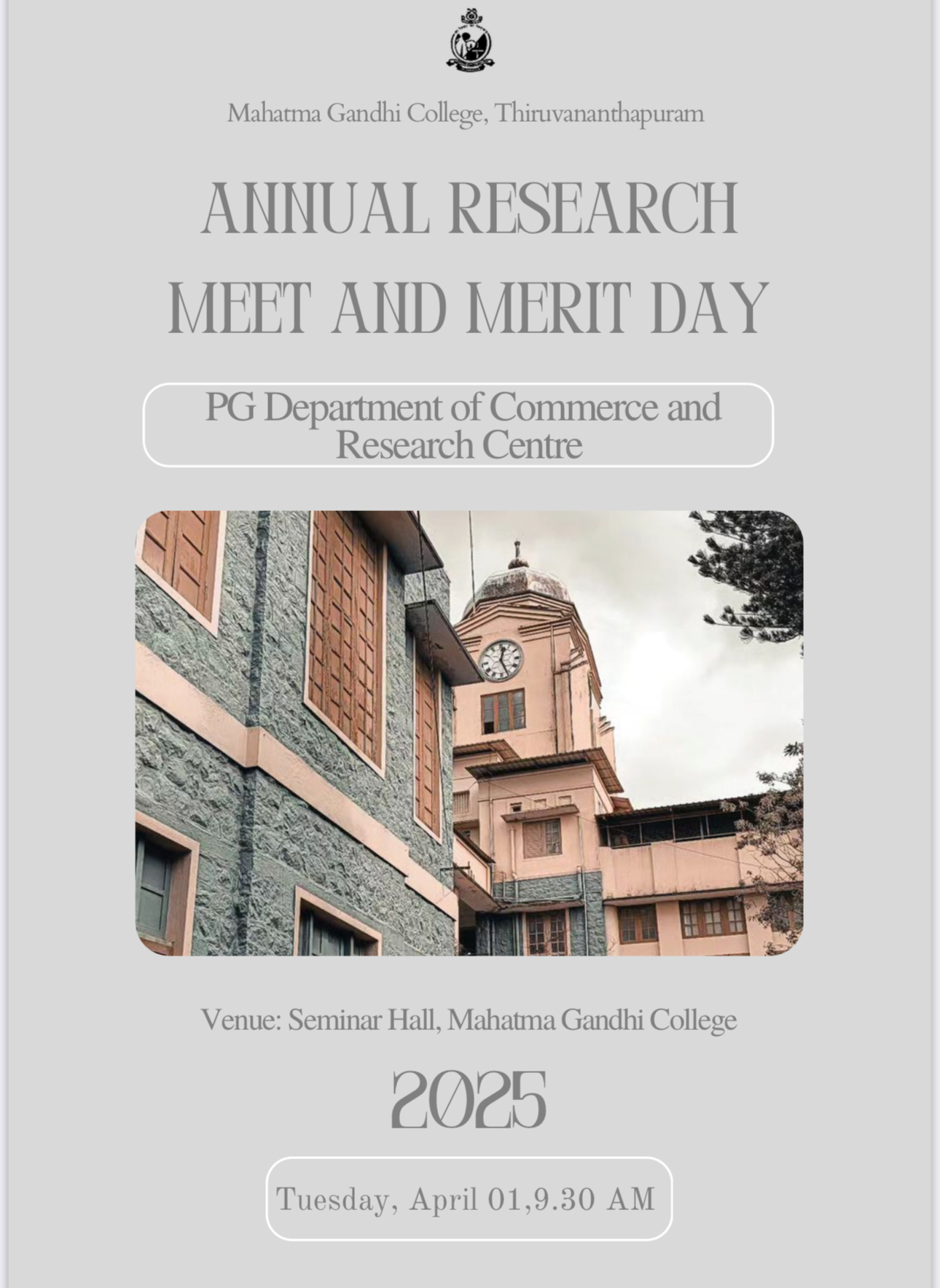 Annual Research meet and merit day PG Department of Commerce and ...